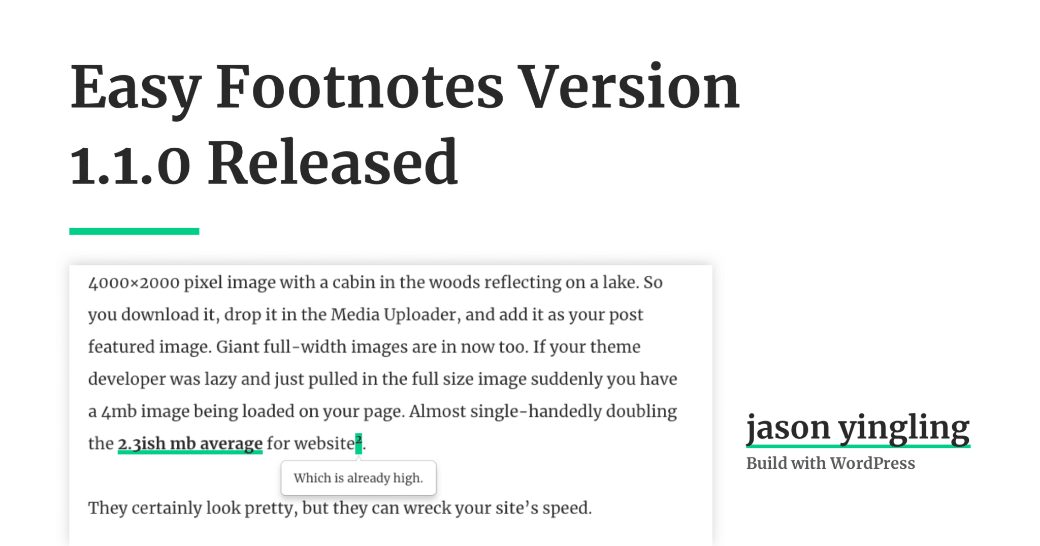 Easy Footnotes Version 1.1.0 Released - Jason Yingling